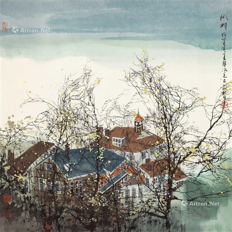 湖边别墅 by Liu Maoshan on artnet