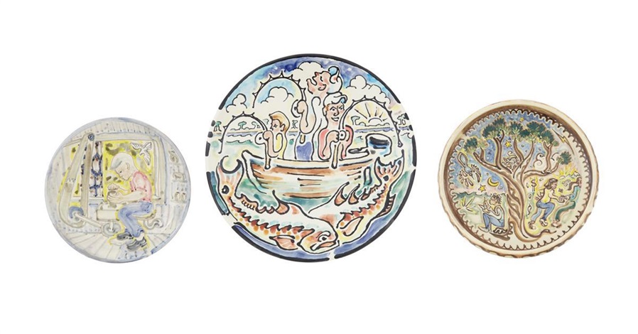 Three Christopher Inglis Stebly for Shearwater Pottery High-Glazed ...