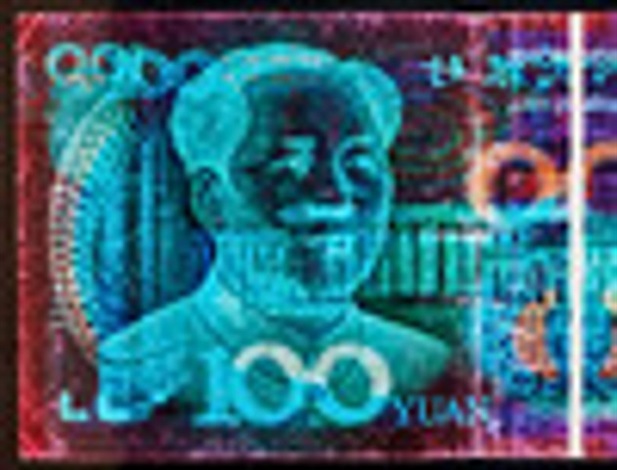 Negative Currency 100 Yuan used as Negative by David LaChapelle on artnet