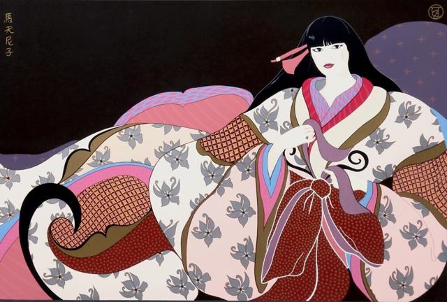 Geisha in Floral Kimono by Lin Martinique on artnet
