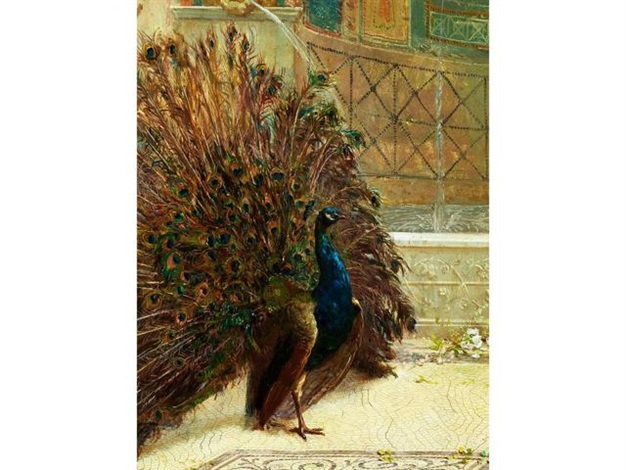 RÖMISCH-POMPEJANISCHE GENRESZENE MIT PFAU by Ettore Forti on artnet