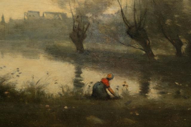 Untitled - Figure at Edge of Pond in Dark Landscape by Jean-Baptiste ...