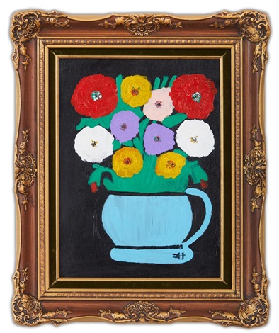 Still Life Of Zinnias by Clementine Hunter on artnet