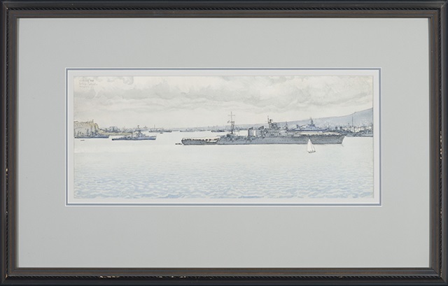 Italian Cruiser in Naples Harbour by David Alexander Colville on artnet