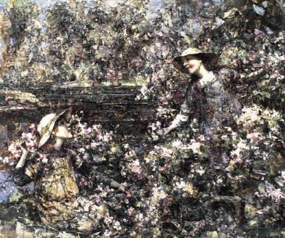 Gathering blossom by Edward Atkinson Hornel on artnet