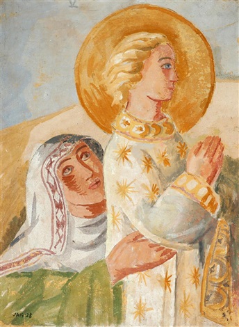 Biblical motif Study for the Elisabeth frescoes at Sankt Elisabeth ...