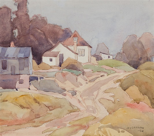 Untitled Hillside Houses by Alfred Joseph Casson on artnet