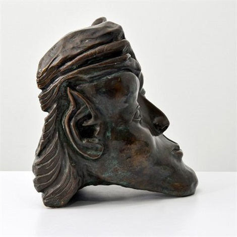 Large Leonora Carrington Bronze Face Sculpture by Leonora Carrington on ...