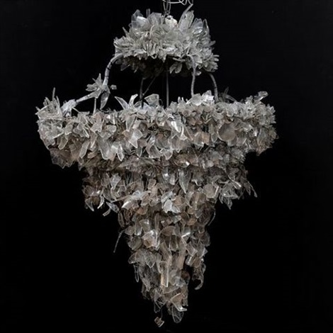Recycled Glass, Wire and Metal Chandelier, by Deborah Thomas of the ...
