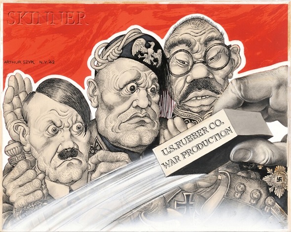U.S. Rubber Co. War ProductionA Political Cartoon of the Axis Alliance ...