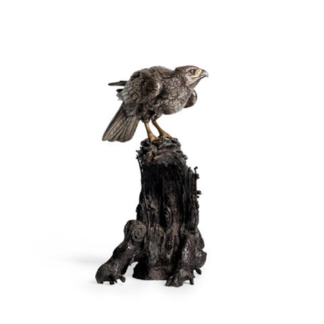 A Silver Model of a Goshawk by Akasofu Gyoko on artnet