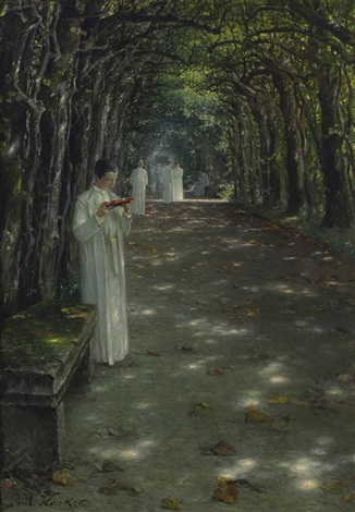 Novizen im Laubengang by Paul Hoecker on artnet