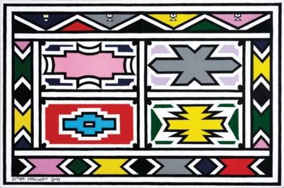 Ndebele Pattern by Esther Mahlangu on artnet