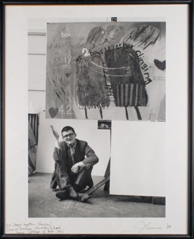 Six photographs of David Hockney, Derek Boshier and Peter Crutch at the ...