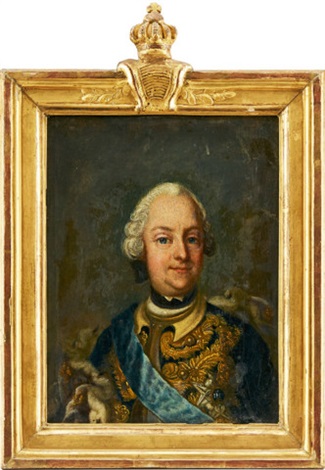 Parporträtt föreställande kung Adolf Fredrik 1710‑1771 och drottning ...