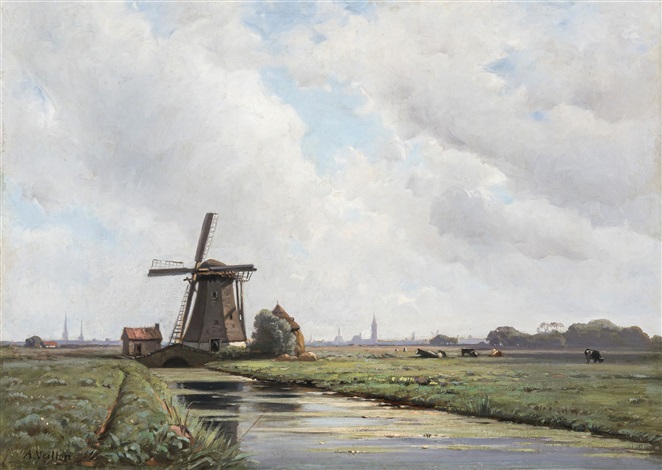 Dutch landscape by Auguste Louis Veillon on artnet