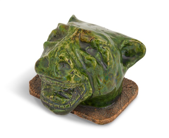 COUGAR HEAD INKWELL by George Edgar Ohr on artnet