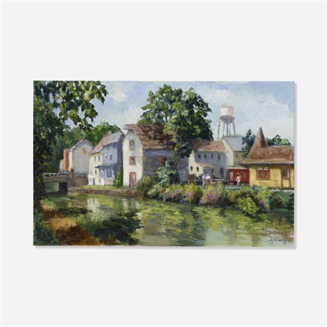 The Delaware Canal at the New Hope Ivy Land Rwy Station by Guy Arthur ...