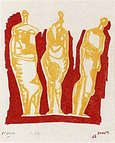 Three standing figures by Henry Moore on artnet