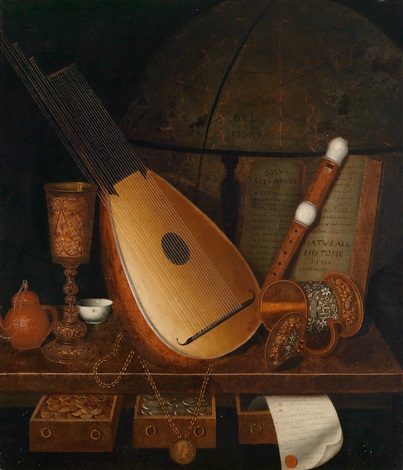 Stillleben mit Laute und Blockflöte by Pieter Gerritsz van Roestraten ...
