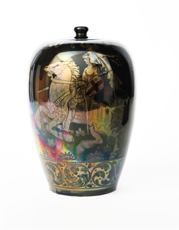 A rare large Pilkingtons Lancastrian vase and cover by Richard Joyce by ...