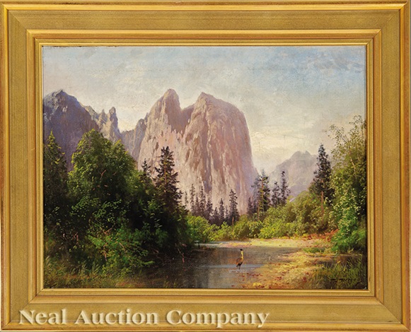 View of Sentinel Rock in Yosemite Valley by Hermann Herzog on artnet