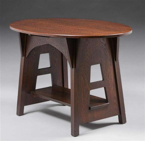 Limbert 146 Oval Cutout Table c1905 by Charles P. Limbert Co on artnet