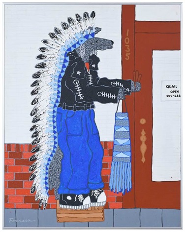 Coyote in Front of Studio by Harry Fonseca on artnet