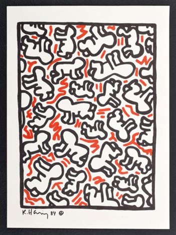 Keith Haring Crawling Babies Ink Drawing by Keith Haring on artnet
