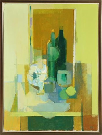 Bord med flasker by Helge Ernst on artnet