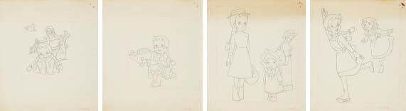 Animation cel, key animation drawing genga and drawing doga a set of ...