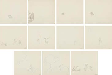 Key animation drawing genga from LUPIN THE THIRD a set of 11 by Hayao ...