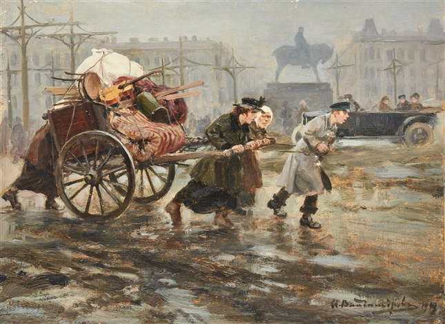 A family carrying their belongings - St. Petersburg by Ivan Alekseevich ...