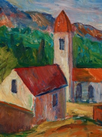 Fiesole - Woman in southern landscape by Ivan Ivarson on artnet