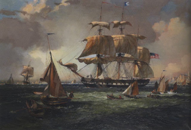 American packet ship George Washington arriving at Liverpool with ...