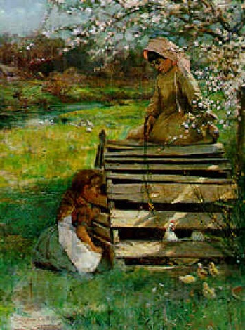 Sunny hours of childhood by Edwin Sherwood Calvert on artnet