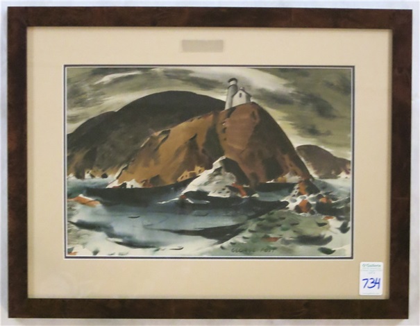 Seascape with lighthouse by George Booth Post on artnet