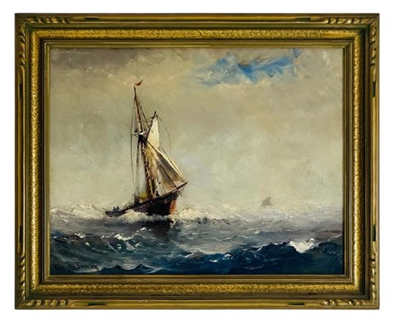 Marshall Johnson, Jr. American, 1850-1921, Sailing Ship in Rough Seas ...
