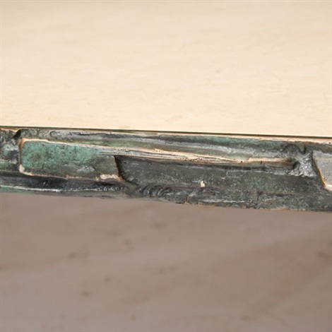 Bronze Bruno Romeda Table Base with a Travertine Top by Bruno Romeda on ...