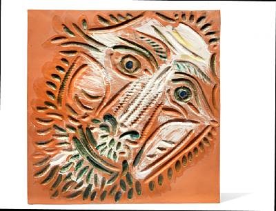 Tête de lion, Stamped Empreinte Originale de Picasso, Madoura Plein Feu ...