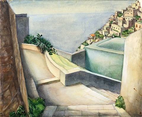 Capri III - Treppe mit Blick zum Meer by Peter Foerster on artnet