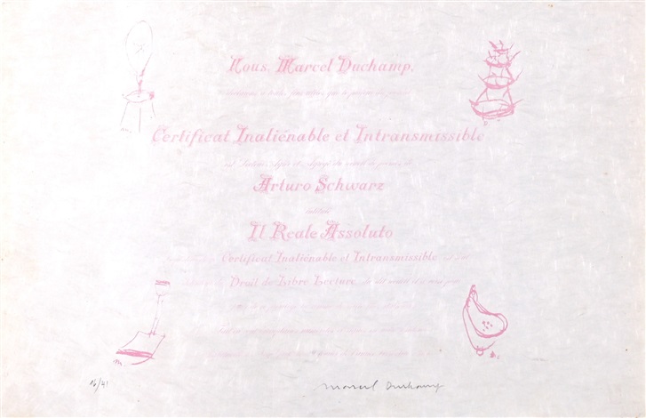 Certificat de Lecture by Marcel Duchamp on artnet