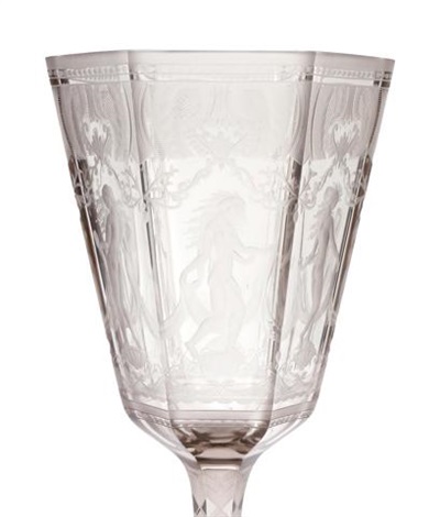 Grey tinted glass goblet by Simon Gate on artnet