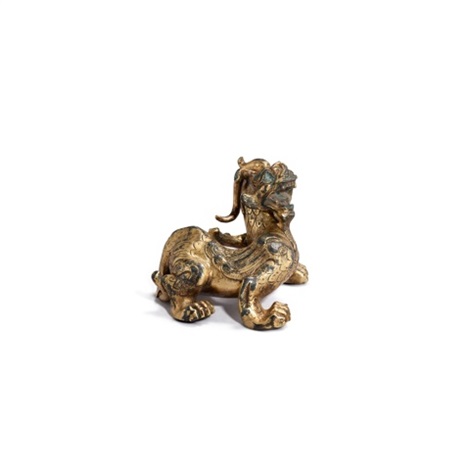 A gilt-bronze mythical beast, bixie, Western Han dynasty on artnet
