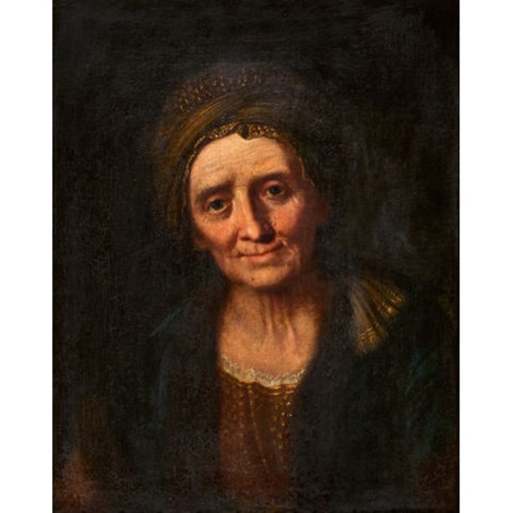 Porträts einer älteren Frau und eines adligen Herrn Gegenstücke by ...