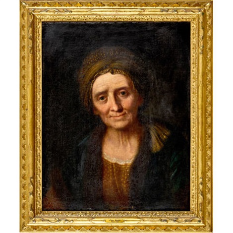 Porträts einer älteren Frau und eines adligen Herrn Gegenstücke by ...