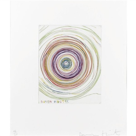 Beautiful exotic stretching etchy spinning void etching by Damien Hirst ...