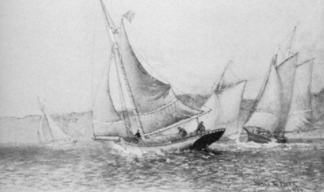 American fishing schooners off the coast by James Gale Tyler on artnet