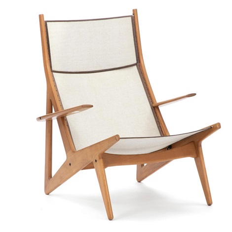 An easy chair with beech frame by Hans Helge Nielsen on artnet