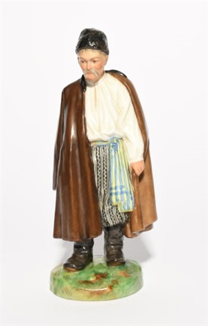 A Russian porcelain figure of a Malorussian man by Imperial Porcelain ...